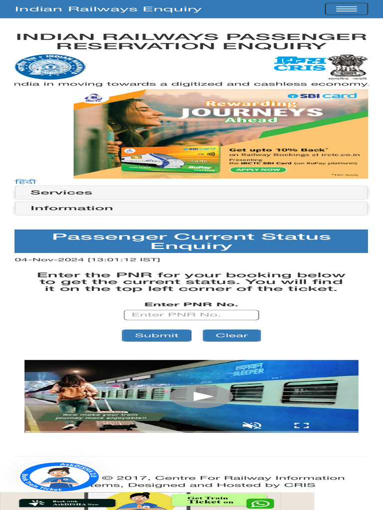 Indian Railways Passenger Reservation Enquiry | PDF
