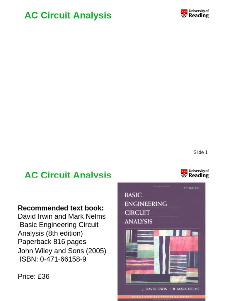 ac_circuits | PDF | Electrical Impedance | Resonance