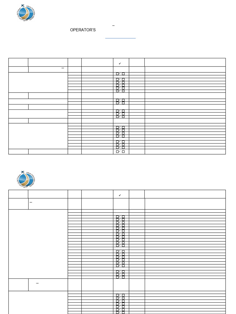 Lycaa FSD Ops Checklist 01 (A) | PDF | Regulatory Compliance ...