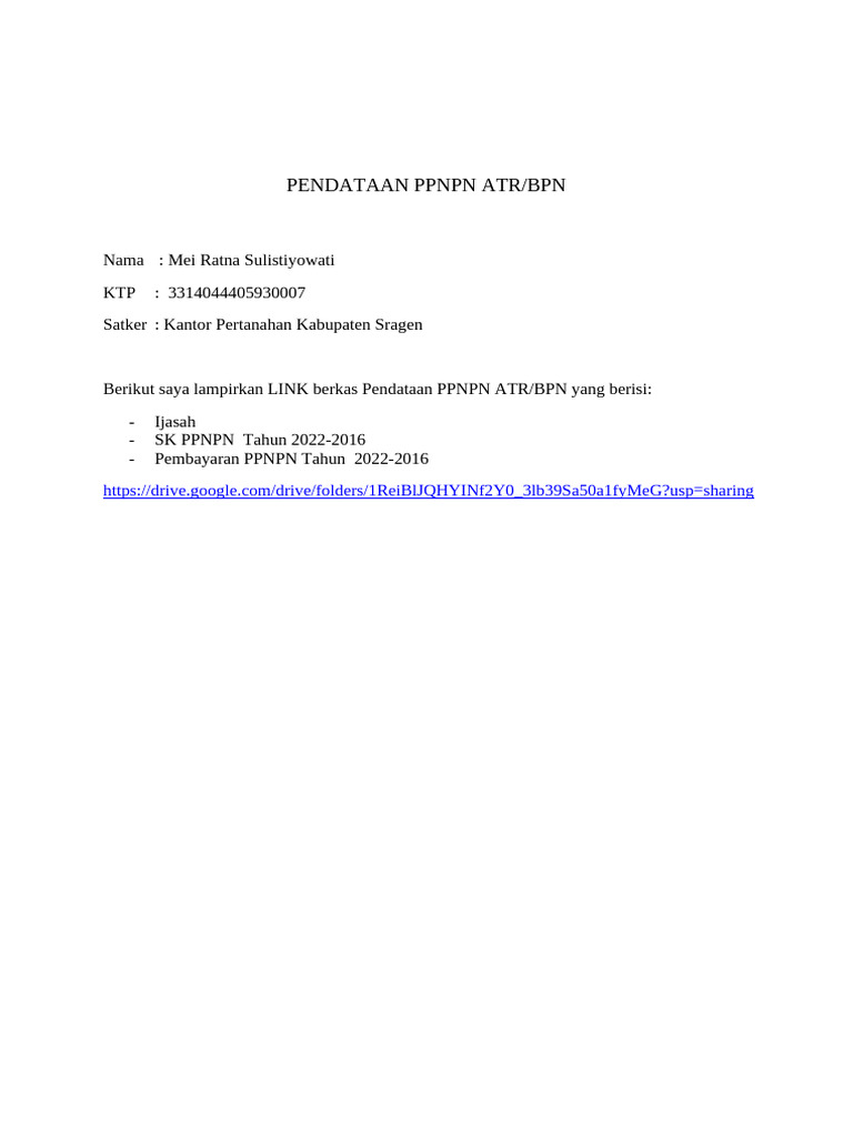 Pendataan PPNPN Atr | PDF