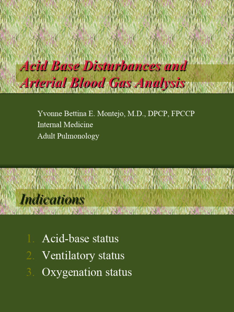 ABG BASICS Yvonne | PDF | Physiology | Metabolic Disorders