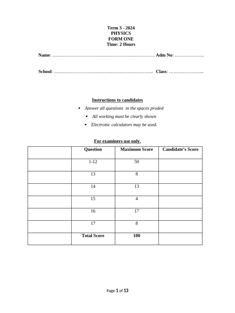F1 PHY QS | PDF | Density | Heat Transfer