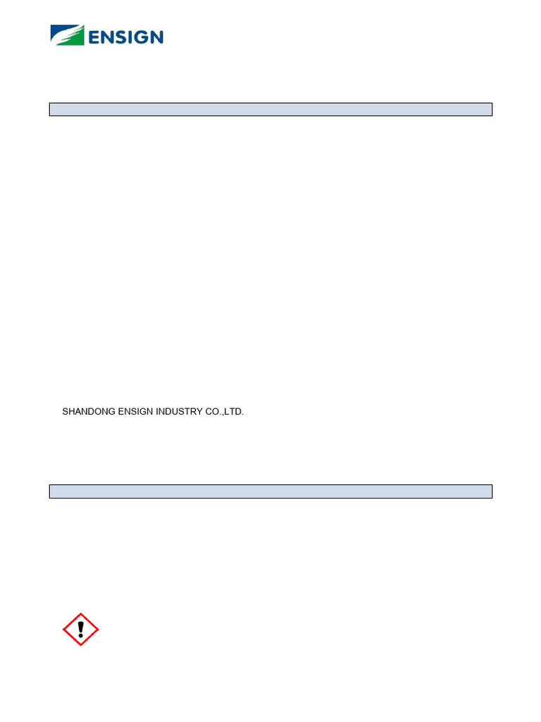 MSDS Citric Acid Anhydrous Shandong Ensign | PDF | Dangerous Goods ...