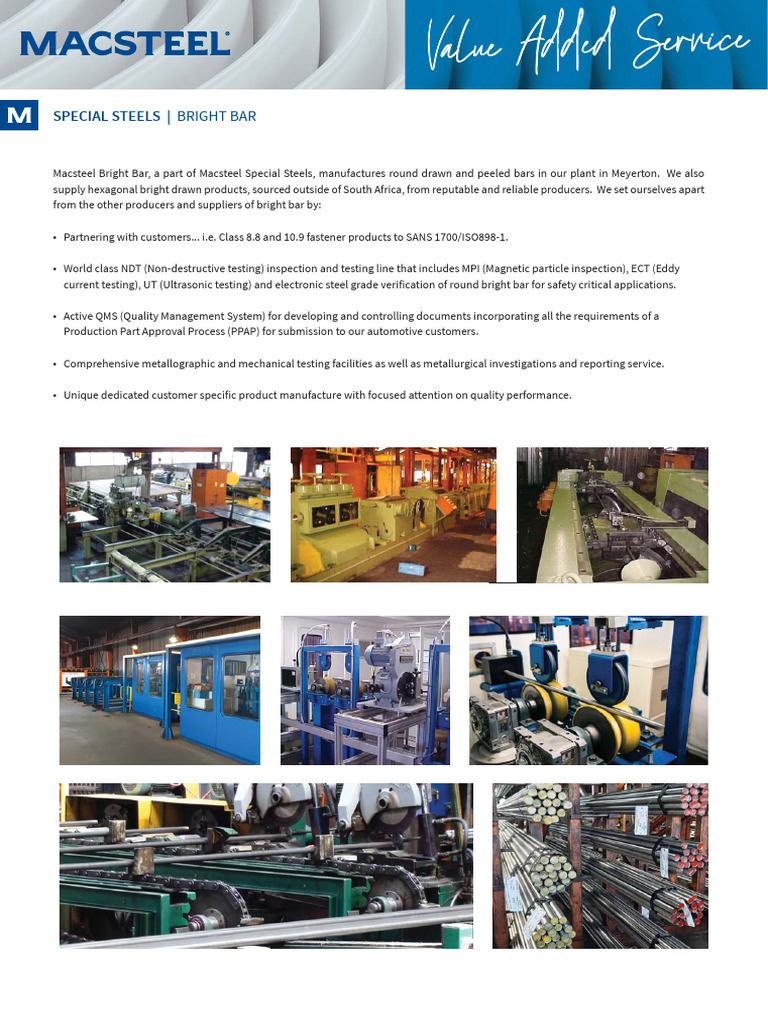 Macsteel Bright Bar Value Added Services | PDF
