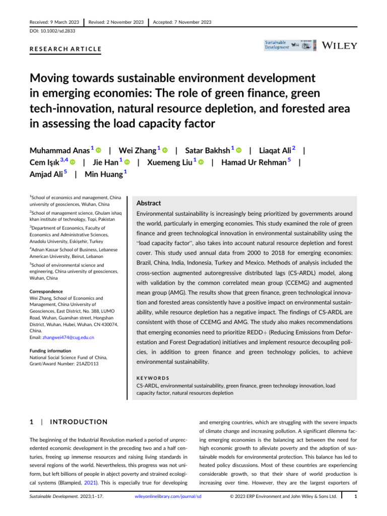 The Role of Green Finance, Green | PDF | Sustainability | Climate Change