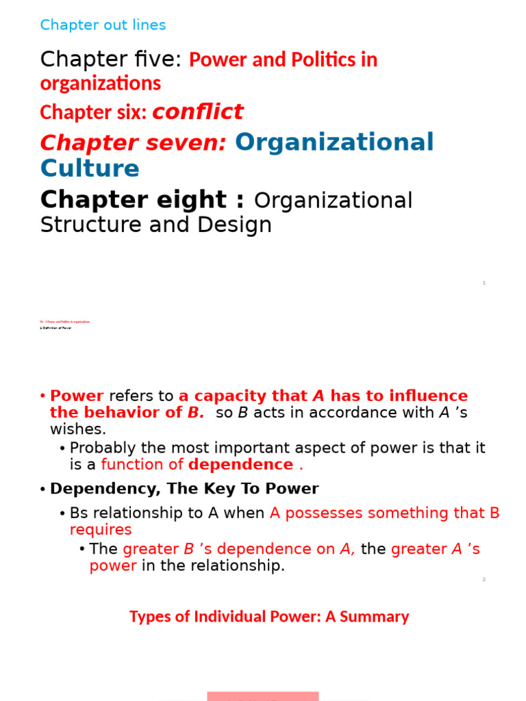 Power and Politics in Organizations Chapter Six | PDF | Power (Social ...