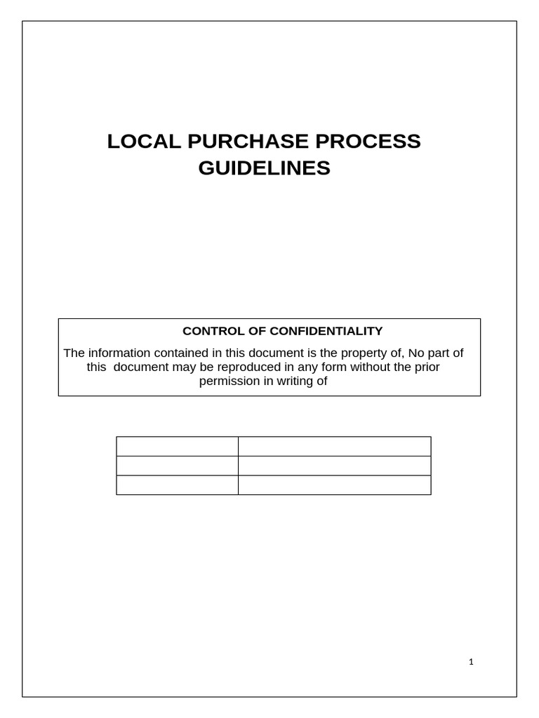 Local Purchase Process Guidelines - Copy | PDF