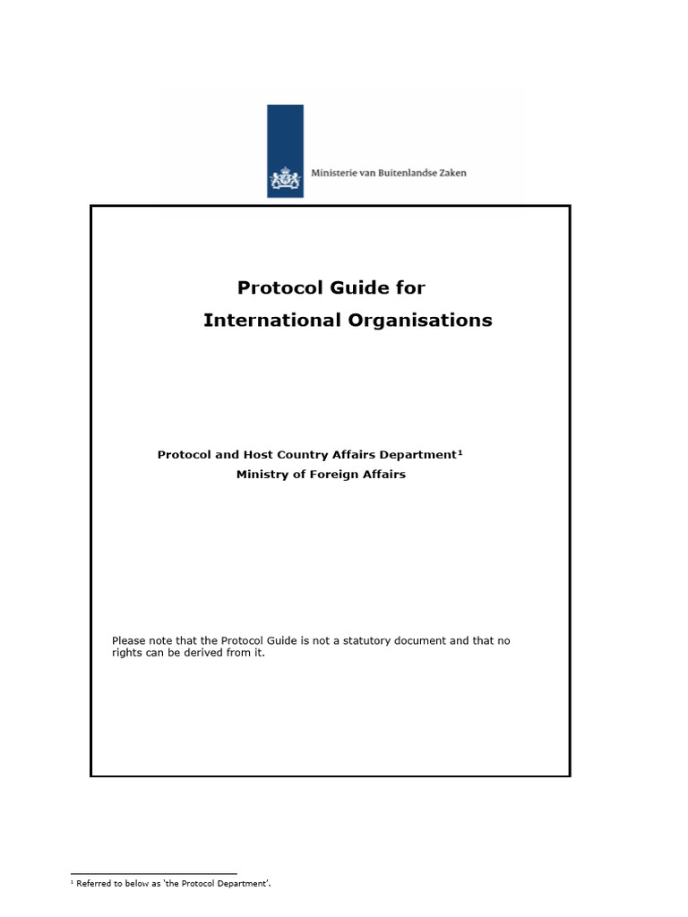 Protocol Guide For International Organisations | PDF | Travel Visa ...