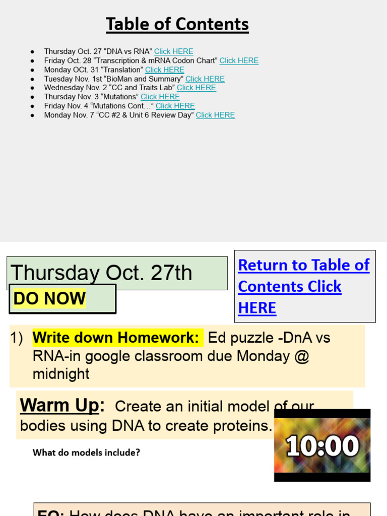 Unit 6 - DNA Protein Synth | PDF | Translation (Biology) | Messenger Rna