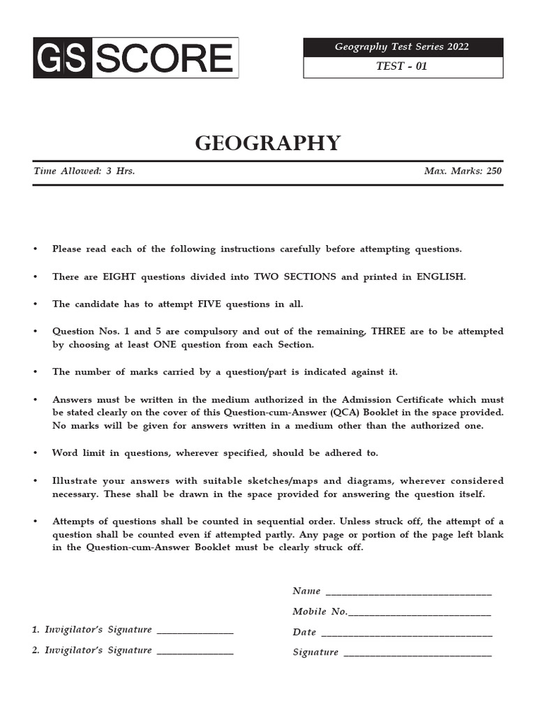 Booklet Geography 2022 | PDF | Geography | Liberal Arts Education