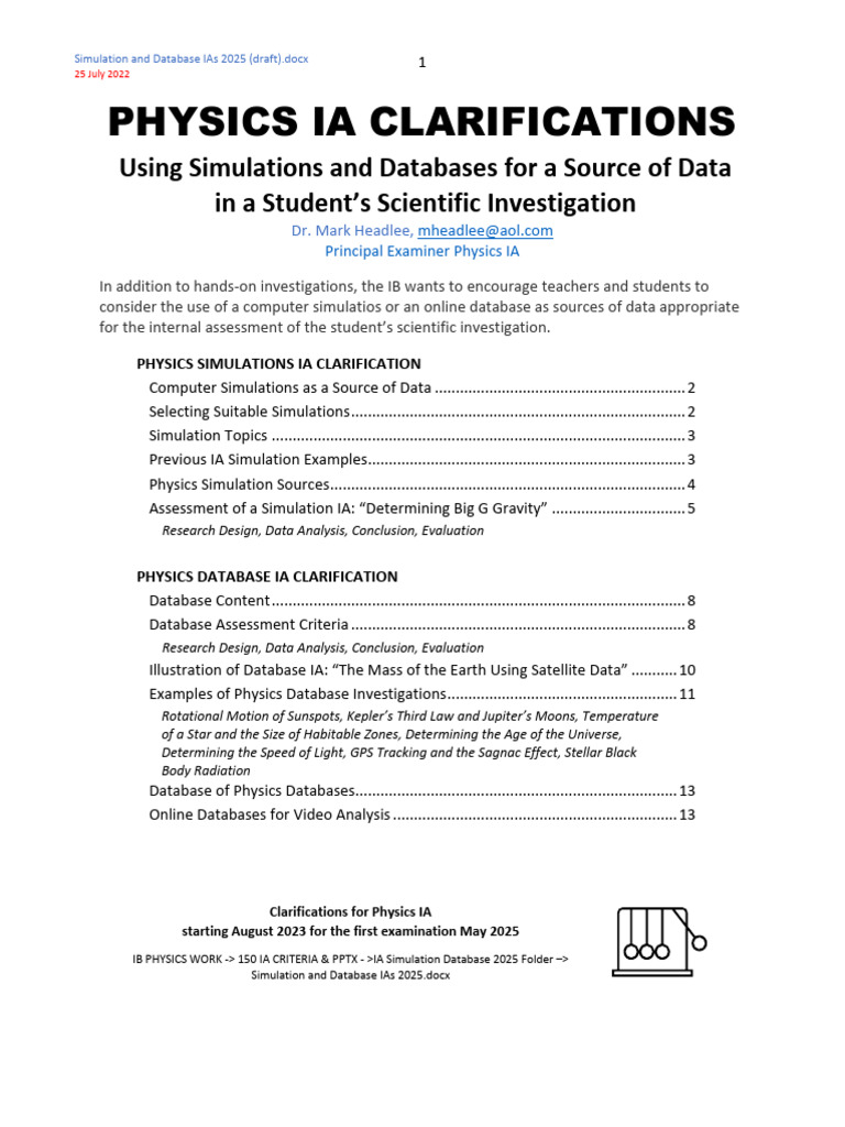Simulation and Database IAs 2025 (draft) | PDF | Data | Uncertainty