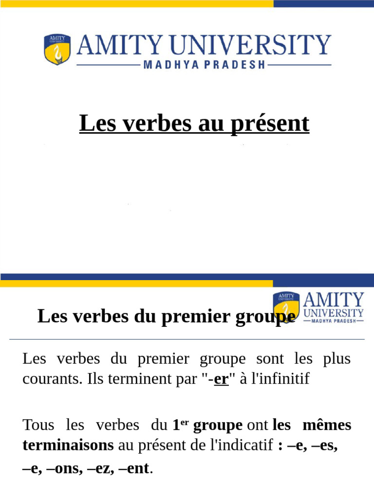 Conjugaison des verbes au présent | PDF | Verbe | Unités sémantiques