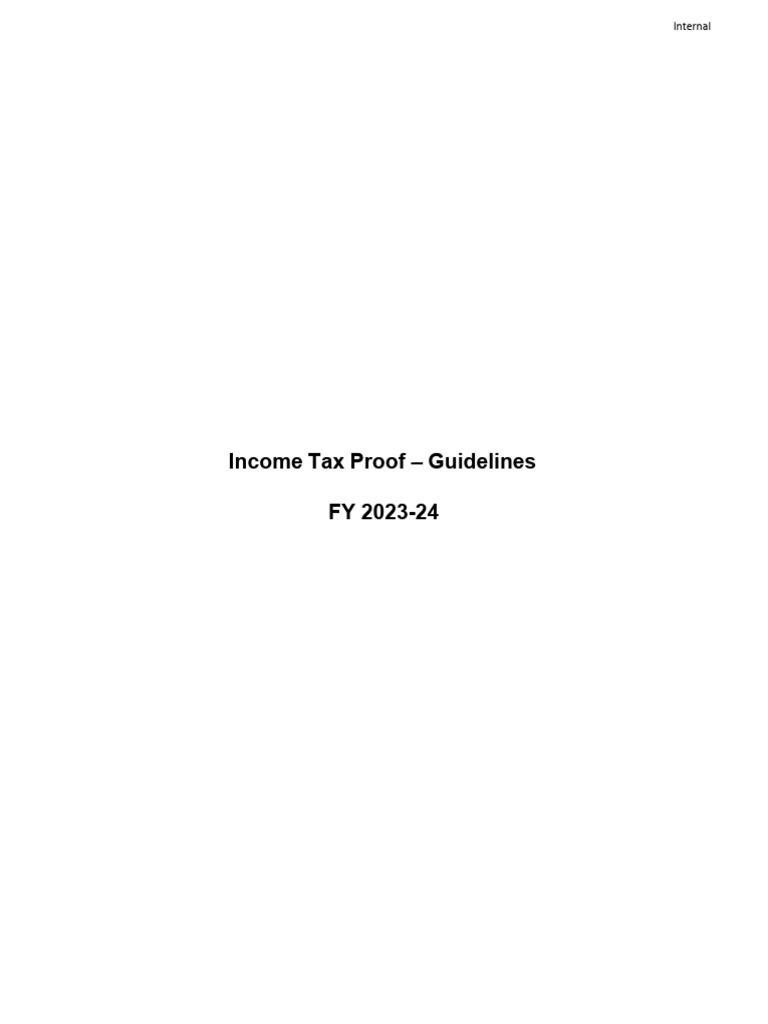 Income Tax Proof Submission Guidelines FY 2023-24 | PDF | Taxes | Insurance