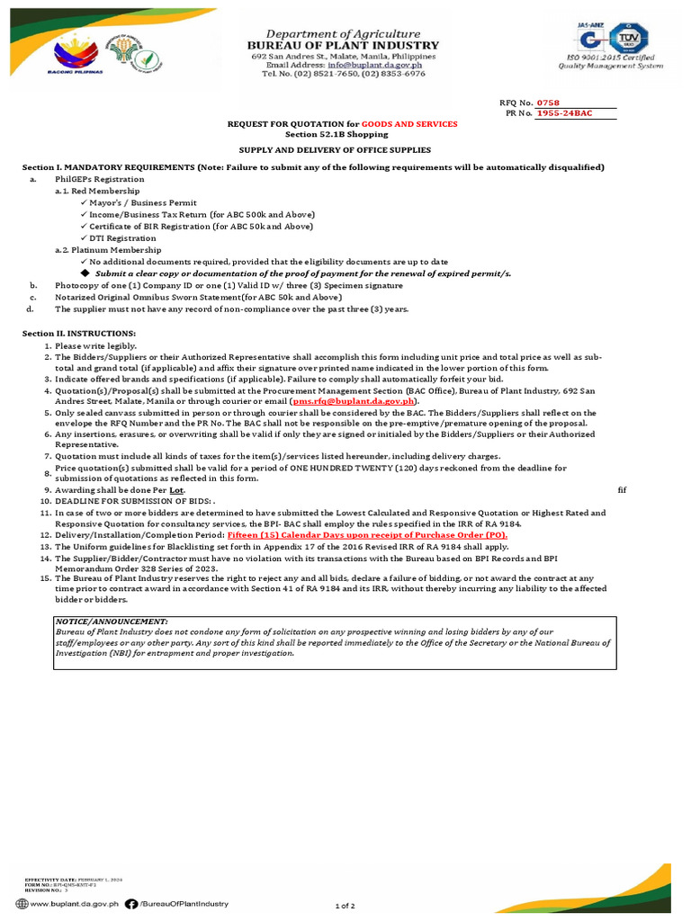 0758 PR No. 1955-24bac (Aed) Office Supplies | PDF