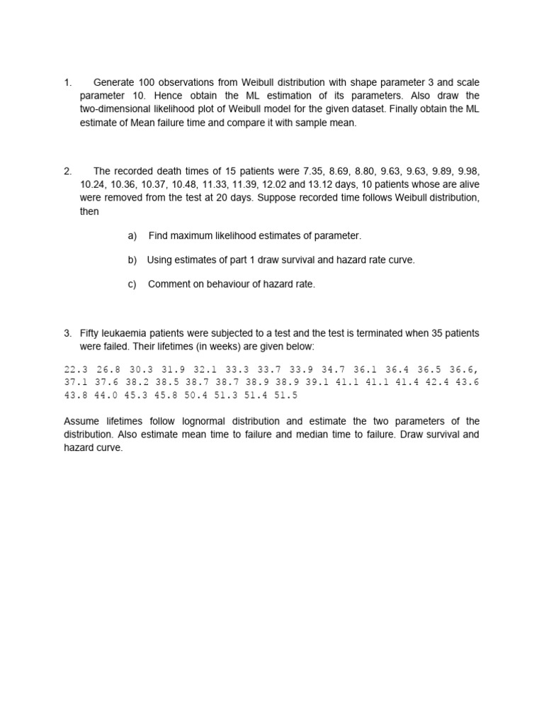 Lifetime Data Analysis Practical List Pdf Teaching Methods And Materials Technology