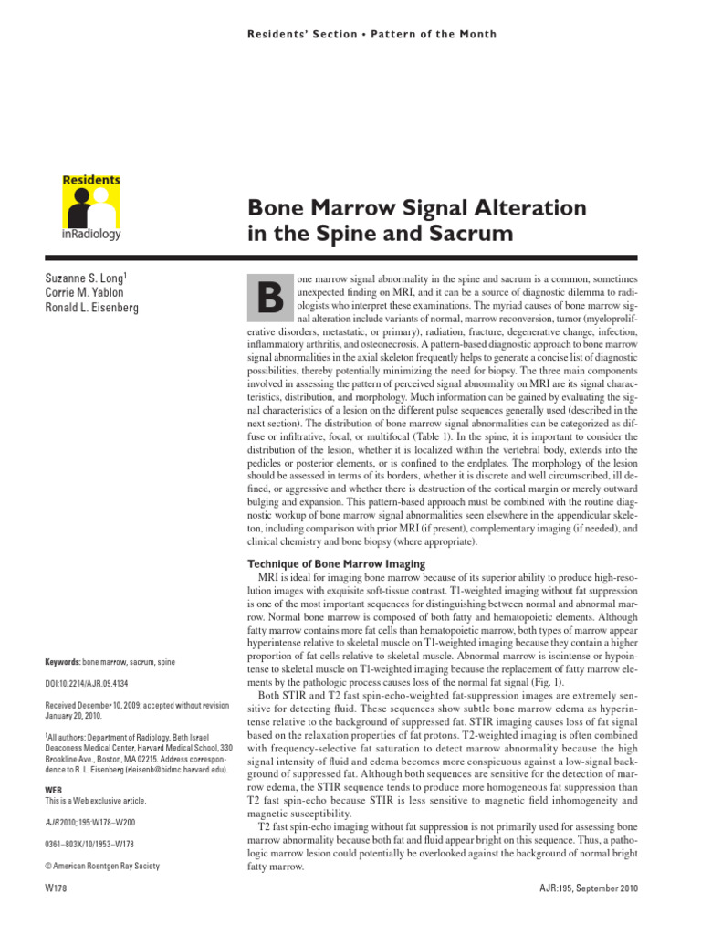 Long Et Al 2012 Bone Marrow Signal Alteration in The Spine and Sacrum ...
