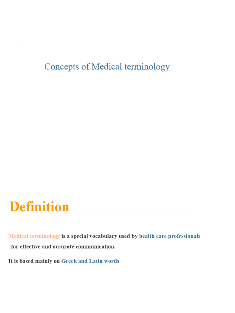 1 Introduction To Medical Terminology | PDF | Word | Clinical Medicine