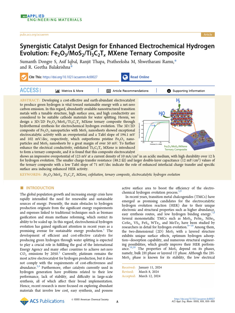 Synergistic Catalyst Design For Enhanced Electrochemical Hydrogen ...