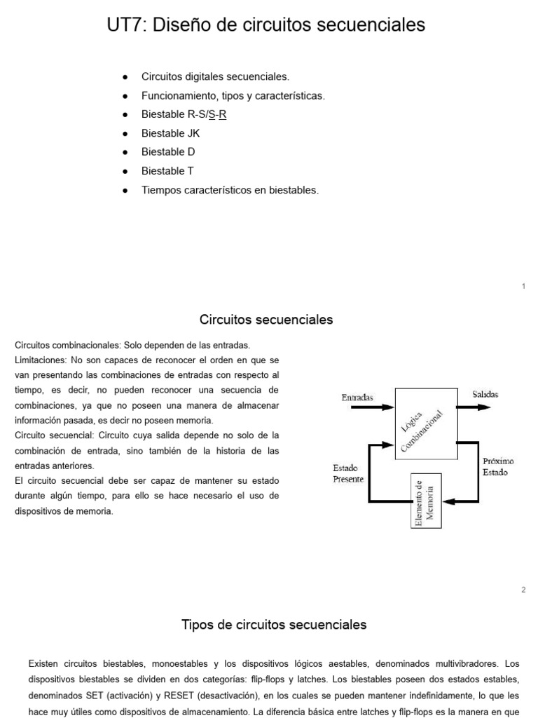 TEMA 7. - Diseño Circuitos Secuenciales | PDF | Diseño electronico | Ingeniería Electrónica