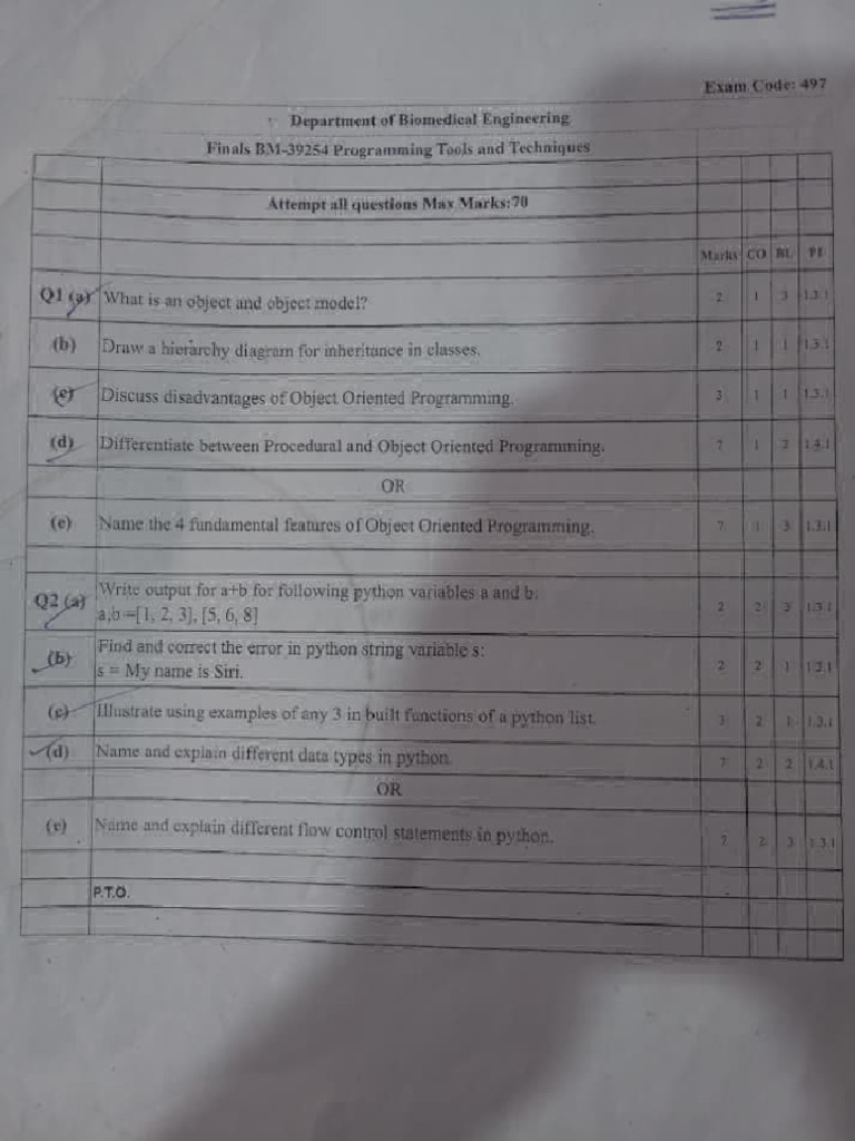 PTT pyq | PDF | Matlab | Computer Programming