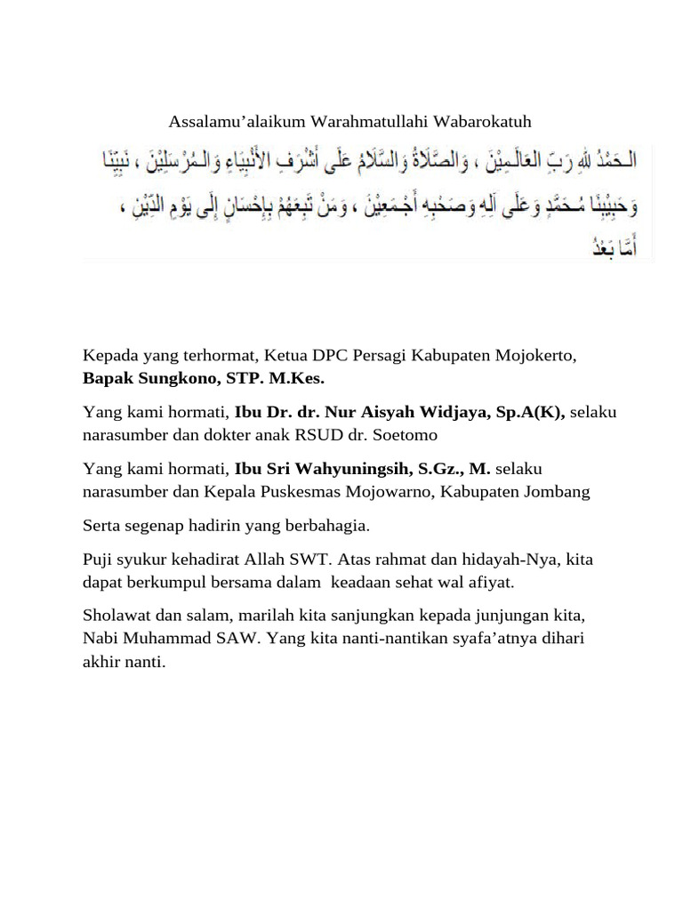 Teks MC Seminar Persagi 17 Juni 2023 | PDF