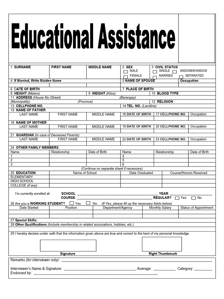 APPLICATION FORM Iskolar NG Morong | PDF | Government And Personhood