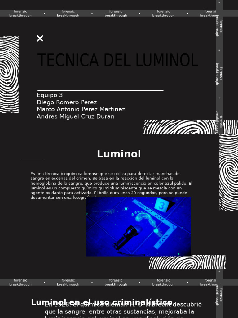 Exposición de Luminol. | PDF | Materiales | Compuestos químicos