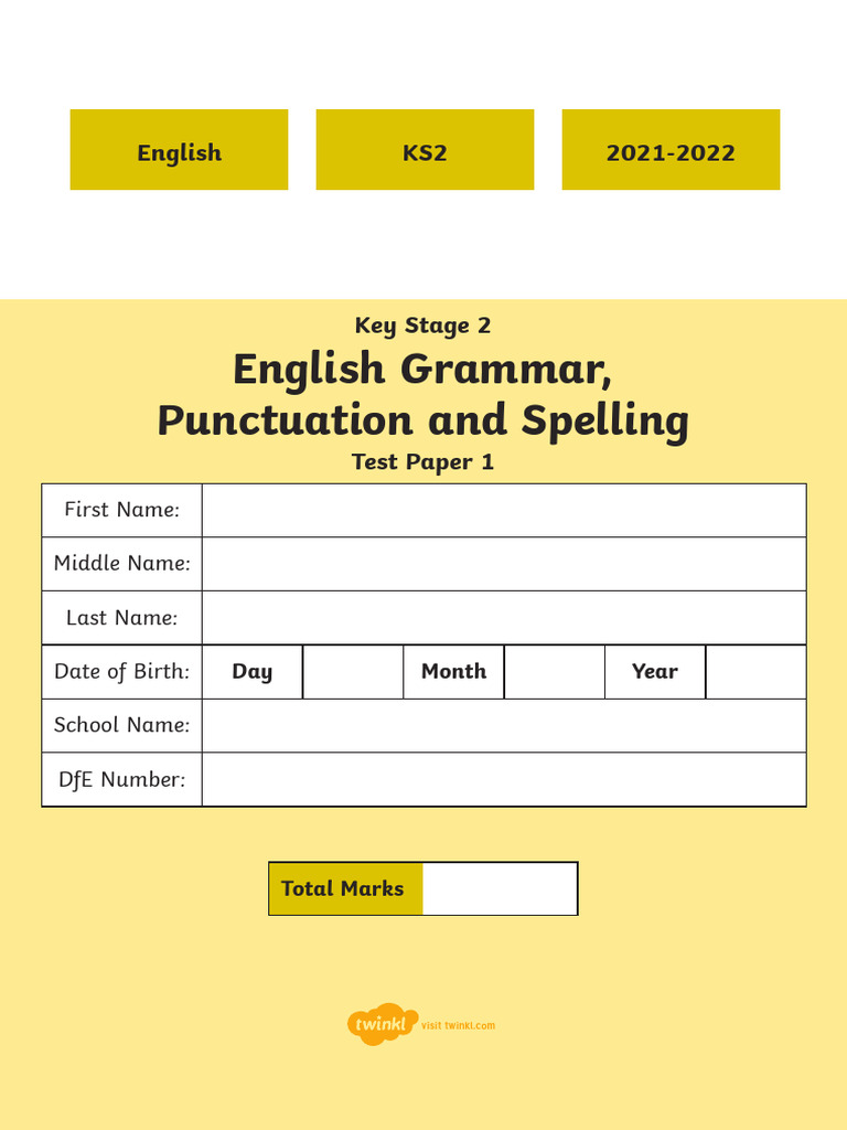 Grammar Punctuation and Spelling Paper 1 | PDF | Question | Verb
