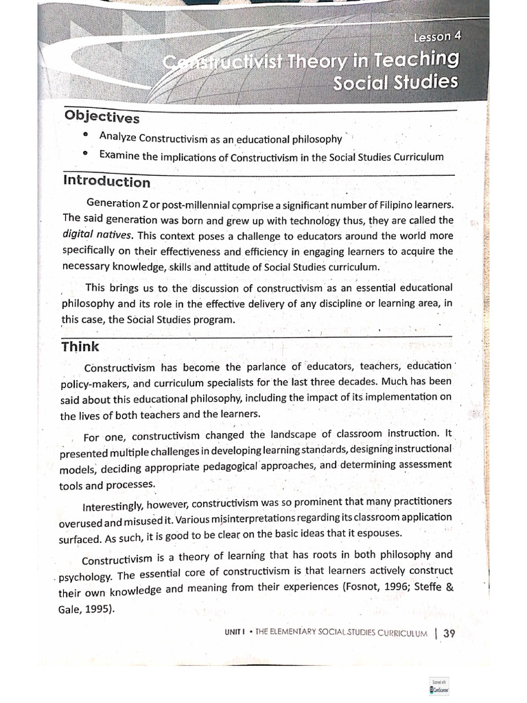 Lesson 4 Constructivist Theory | PDF