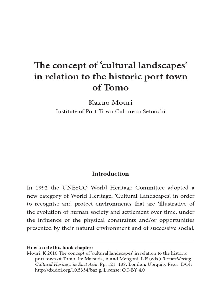 Reconsidering Cultural Heritage in East Asia 7 The Concept of Cultural ...