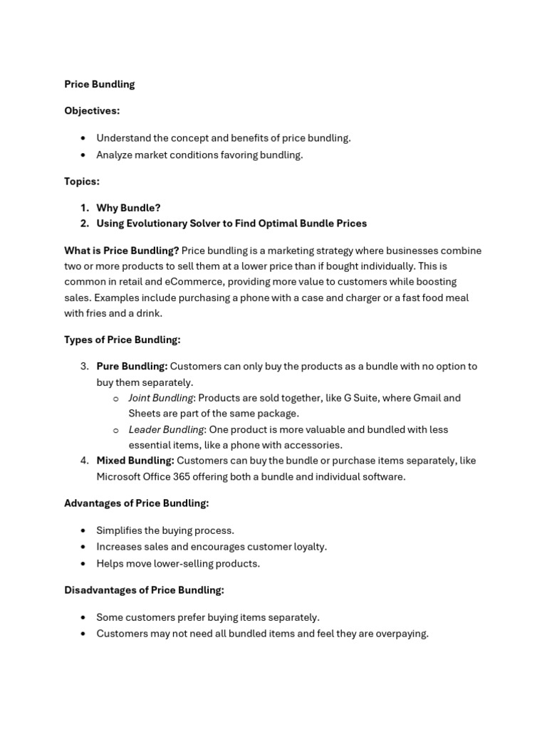 Understanding Price Bundling Strategies | PDF | Pricing | Prices