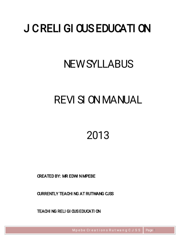 Jce Re Reivision Notes Form 1-3 | PDF