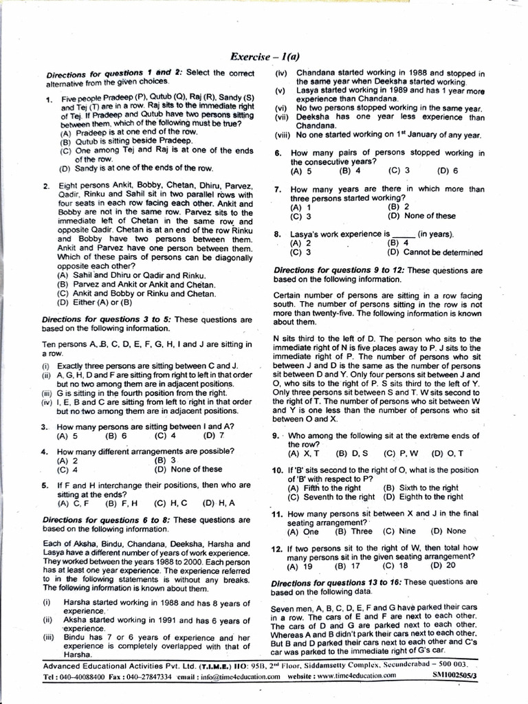Linear Sitting Arrangement | PDF