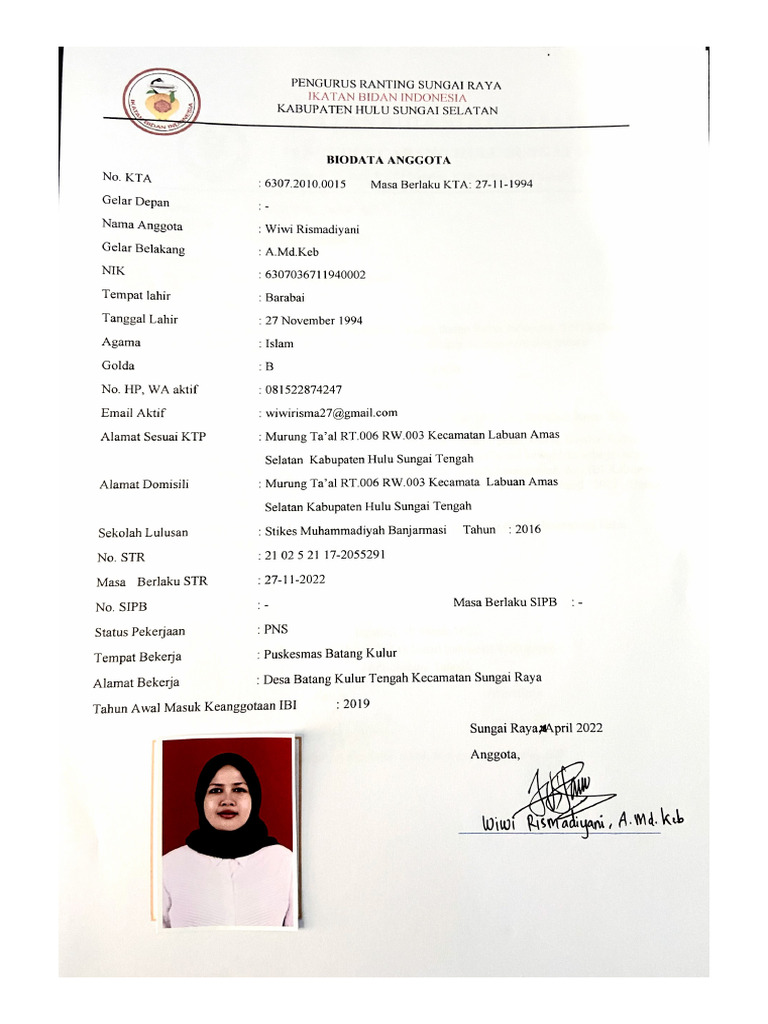 Biodata Ibi | PDF