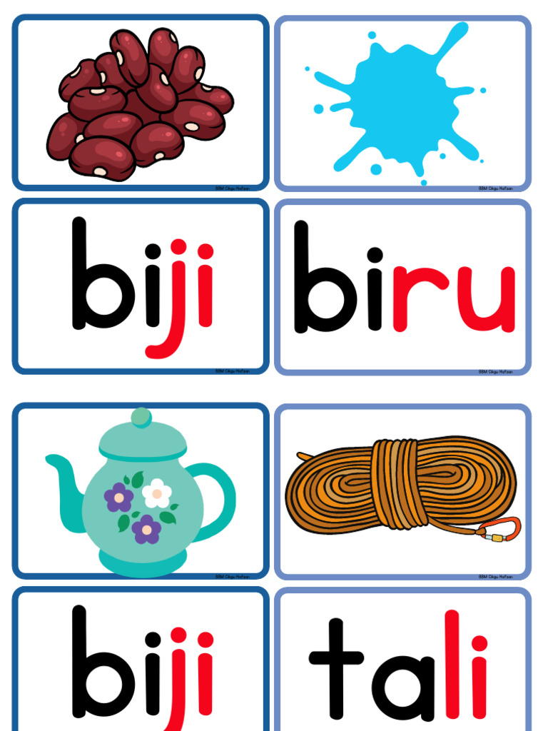 Flashcard Perkataan Dan Gambar KV KV | PDF