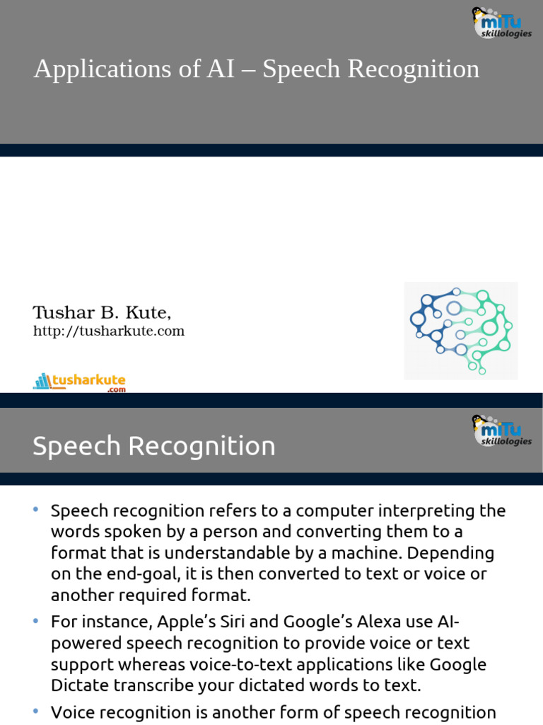 Applications of AI Speech Recognition | PDF | Speech Recognition | Artificial Intelligence