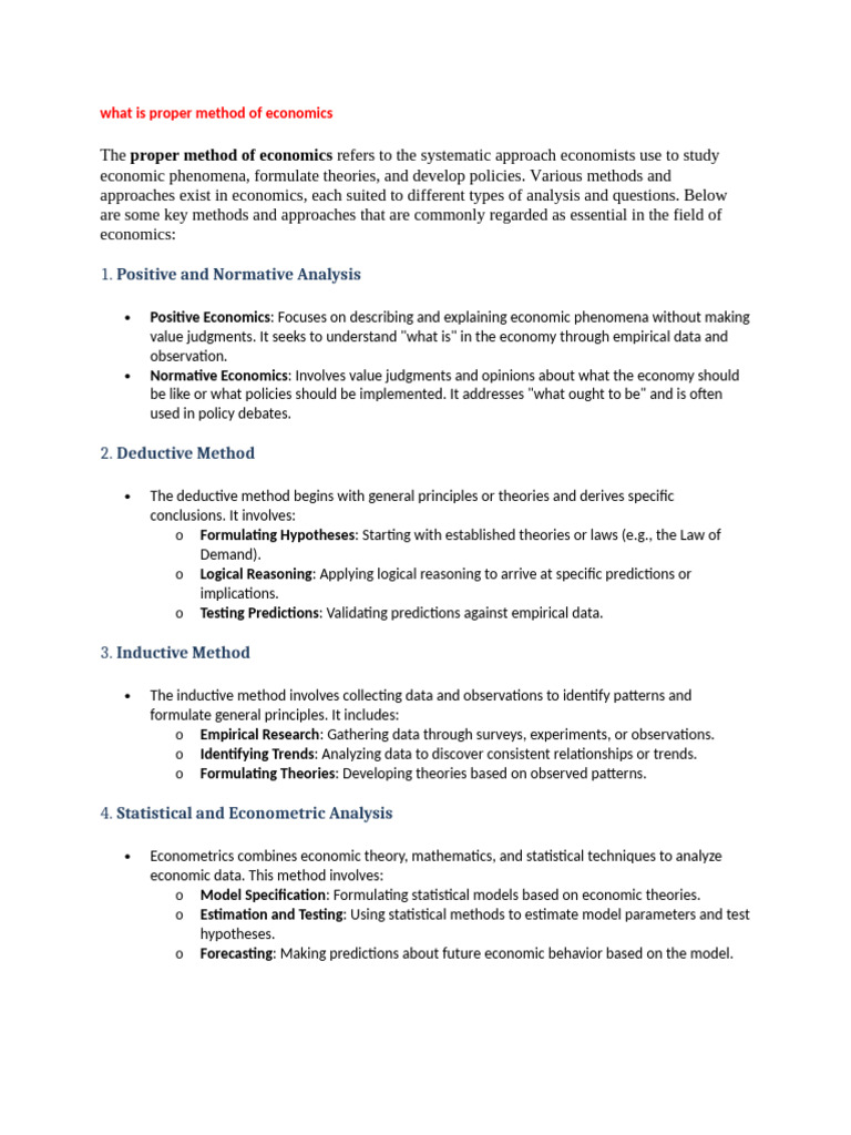proper method of economics laws | PDF | Methodology | Economics