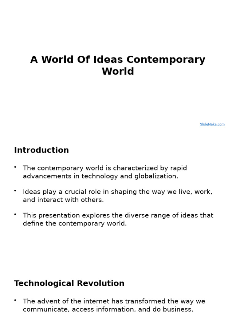 Contemporary World Ideas Overview | PDF | Sustainable Development ...