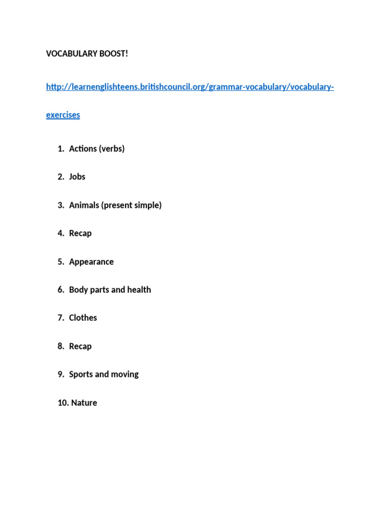 Vocabulary Boost | PDF