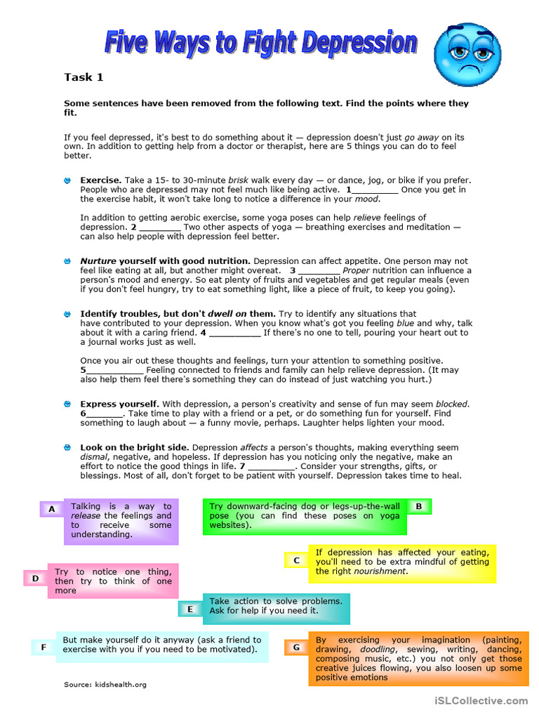 Five Ways to Fight Depression | PDF | Major Depressive Disorder | Mood ...