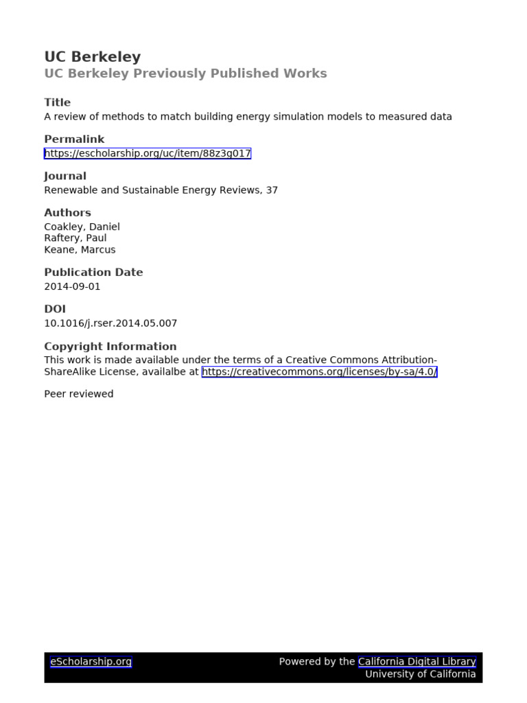 A Review of Methods To Match Building Energy Simulation Models To Measured Data | PDF | Mean ...