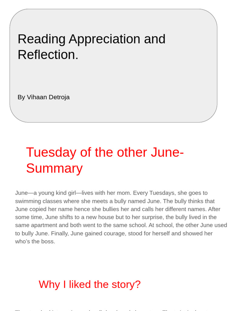 Reading Appreciation and Reflection | PDF