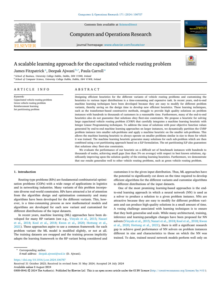 Scalable Heuristic for Capacitated Vehicle Routing | PDF | Machine ...