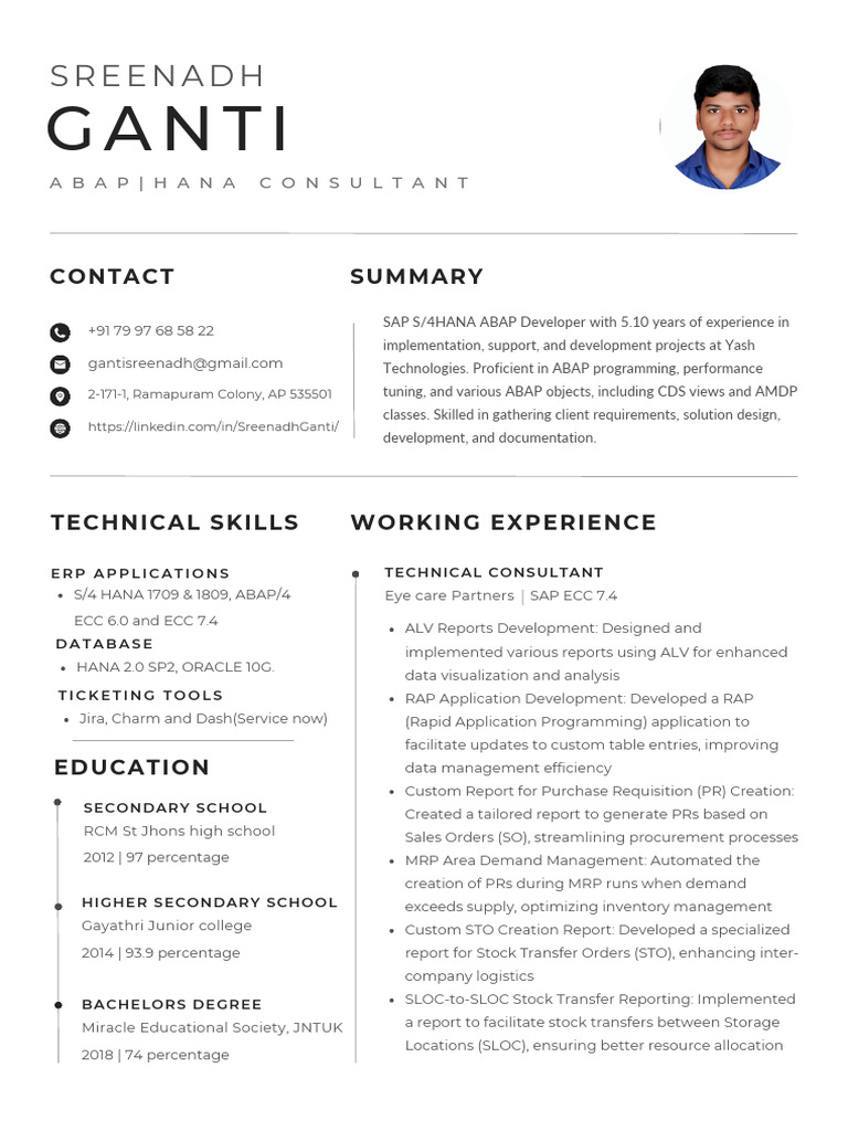 CV_Ganti_Sreenadh | PDF | Information Technology | Software Engineering