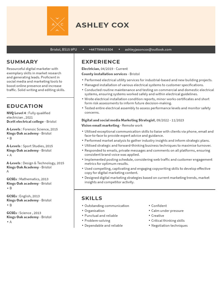 Ashley_Cox_CV | PDF | Marketing Strategy | Marketing
