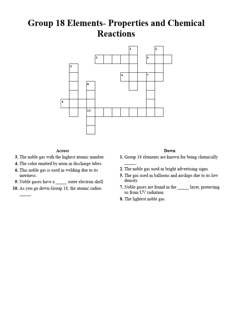 Group 18 Elements Properties and Chemical Reactions | PDF