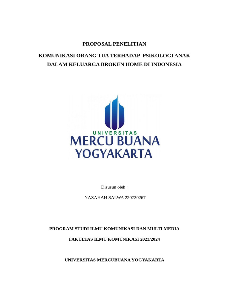 Proposal Penelitian Metopen Sem 3 | PDF