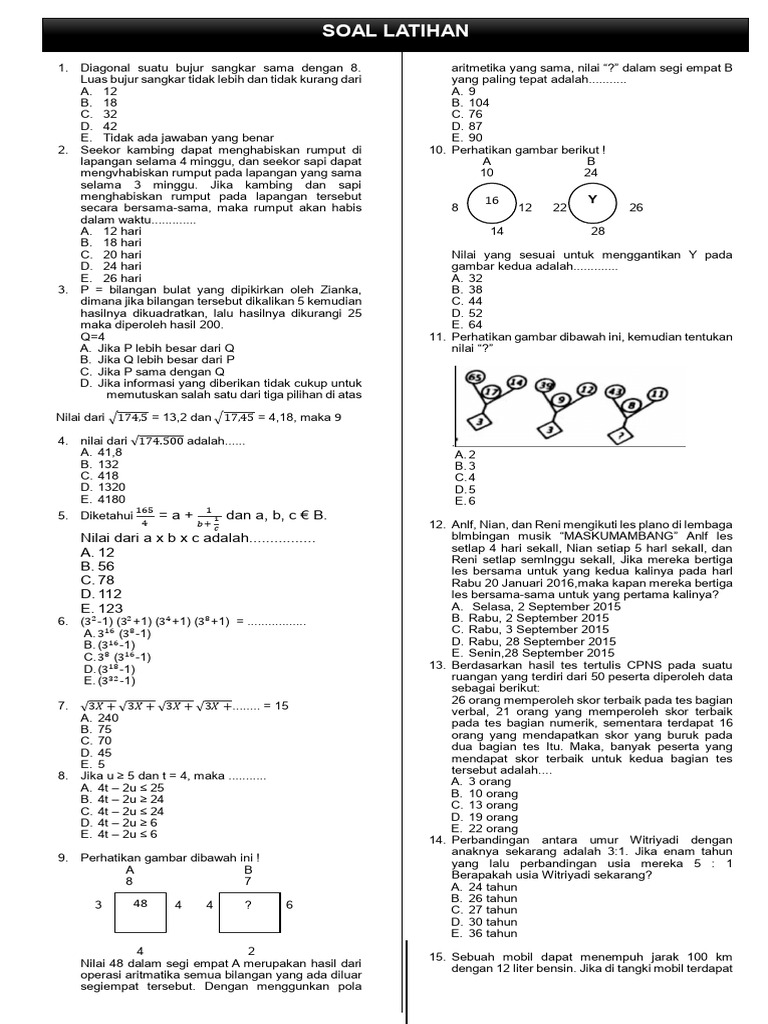 Soal Dan Pembahasan Penalaran Matematika | PDF