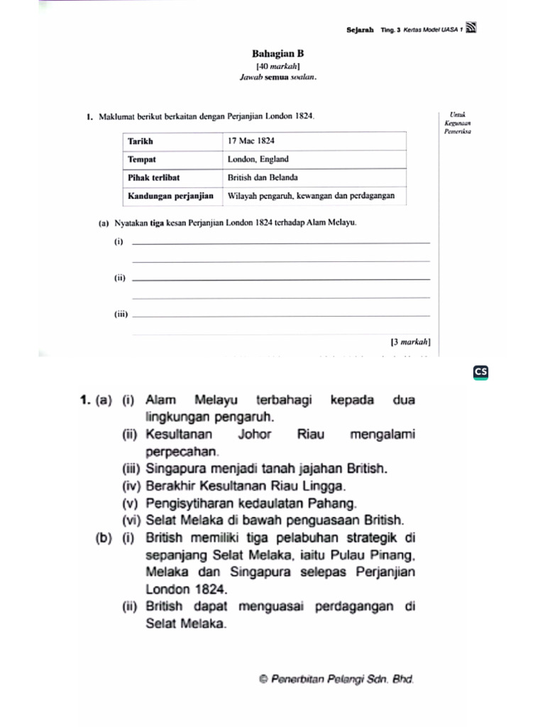 Model Uasa Sejarah Tingkatan 3 | PDF | Teknologi & Rekayasa