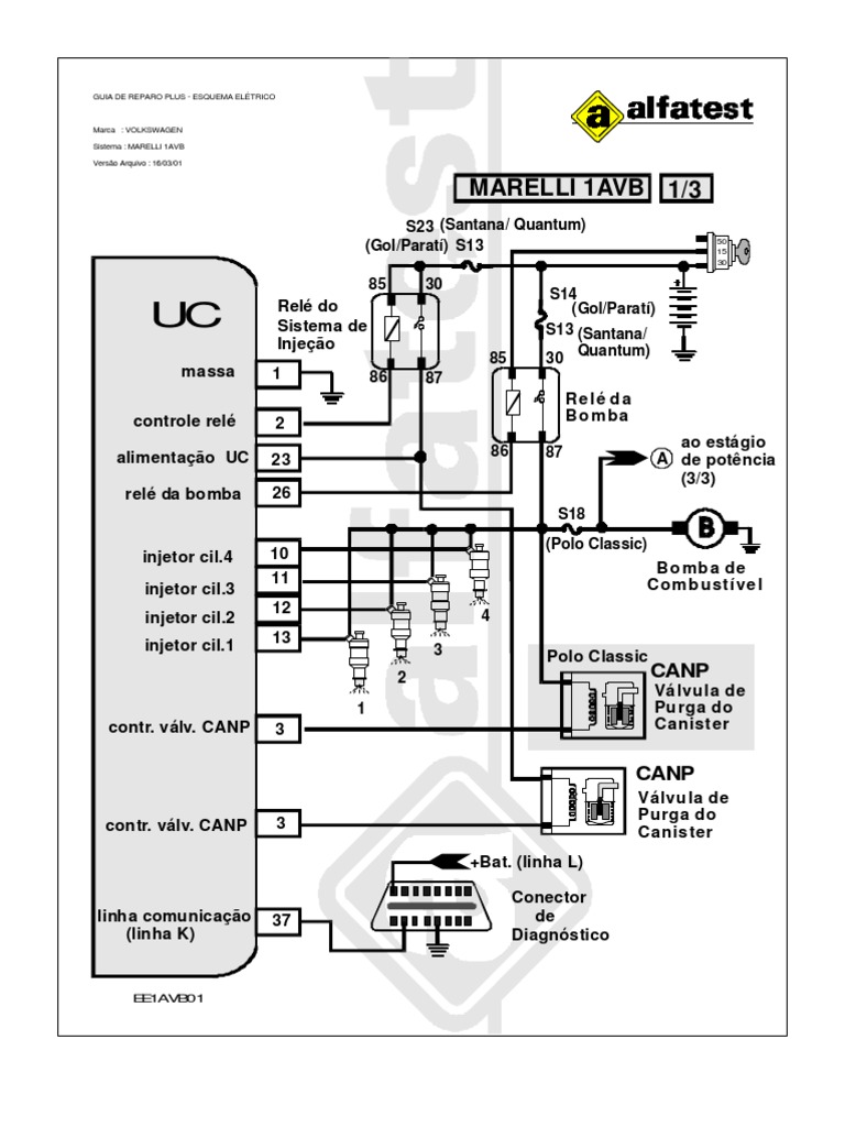 Guiando o Reparo: Esquema Elétrico Detalhado do Sistema Marelli 1AVB | PDF